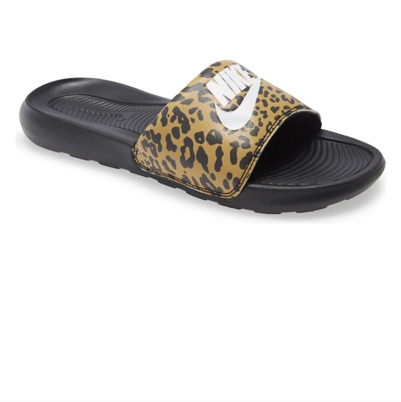 Nike | Shoes | Nib Nike Victori Leopard Print Slide Pool Sandals | Poshmark